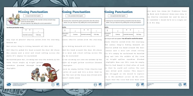 KS2 Direct Speech Punctuation Differentiated Worksheets (Ancient Romans)
